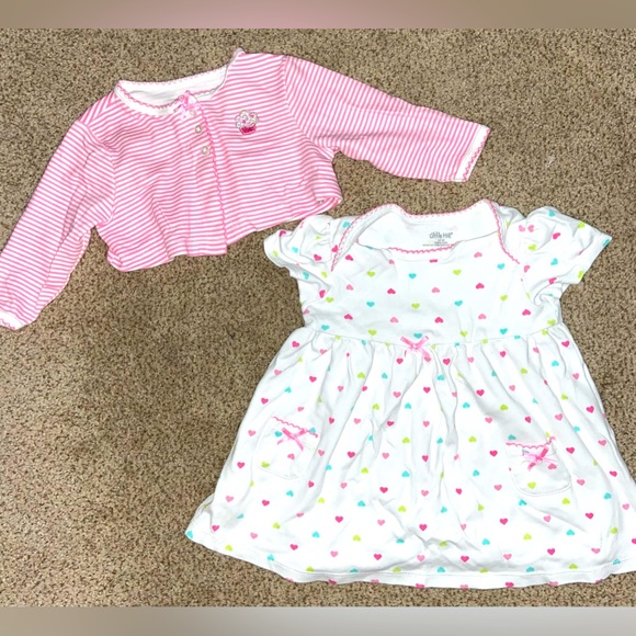 Little Me | Dresses | Little Me Size 2 Months Heart Dress With Matching ...